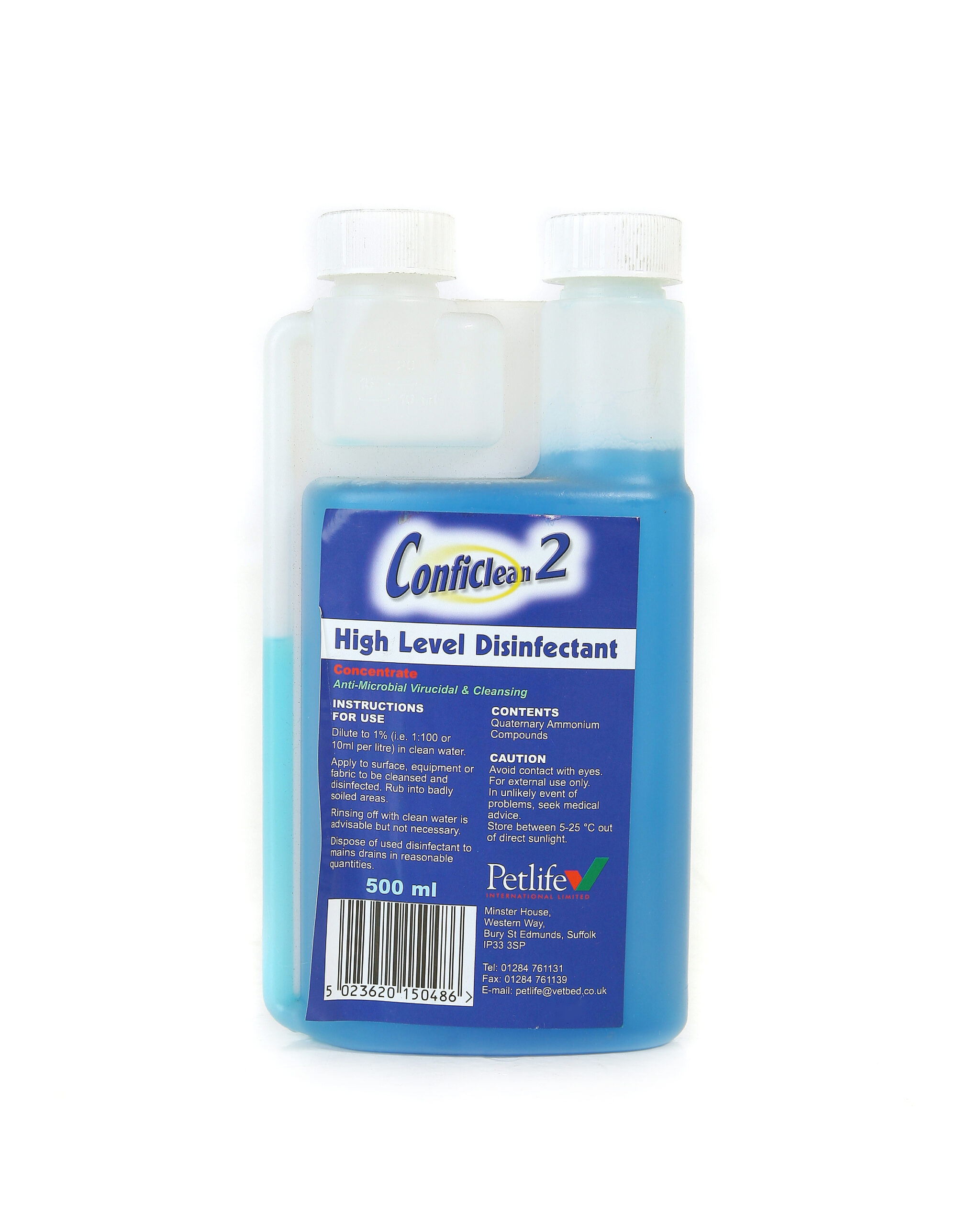 Conficlean 2 High Level Disinfectant 500ml - Petlife